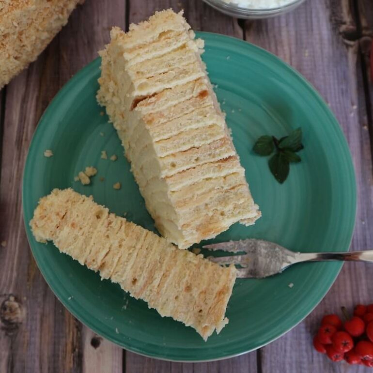 Quark cream cheese Napoleon – popular Russian cake differently